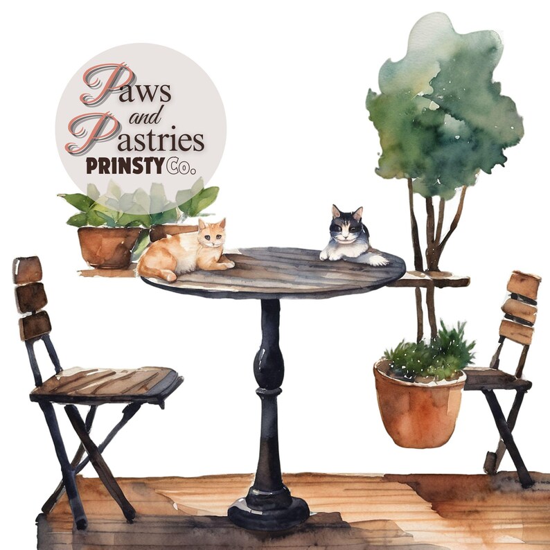 Pastries and Paws Clipart Bundle, Watercolor Clipart, Clipart Food ...