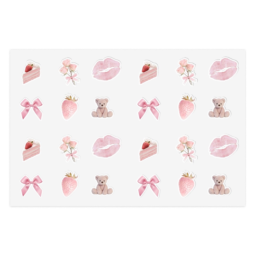 Coquette Pink Gen Z Sticker Sheets, Trendy Sticker Pack, Cute Vinyl ...