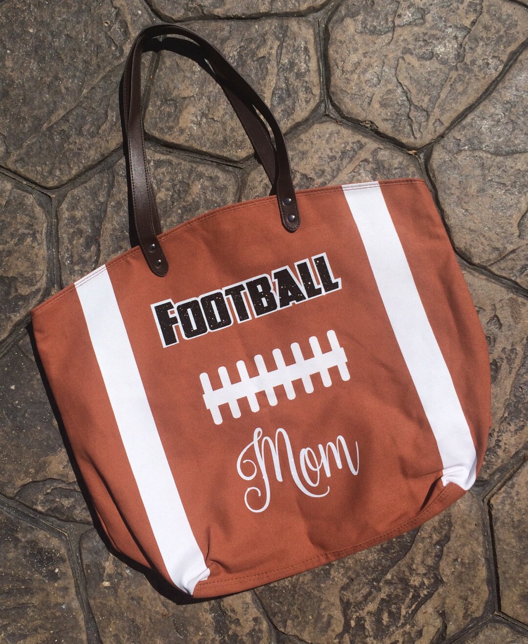 Football MOM Canvas Tote, Football Mom Bag, Large Tote Bag, Canvas Bag ...