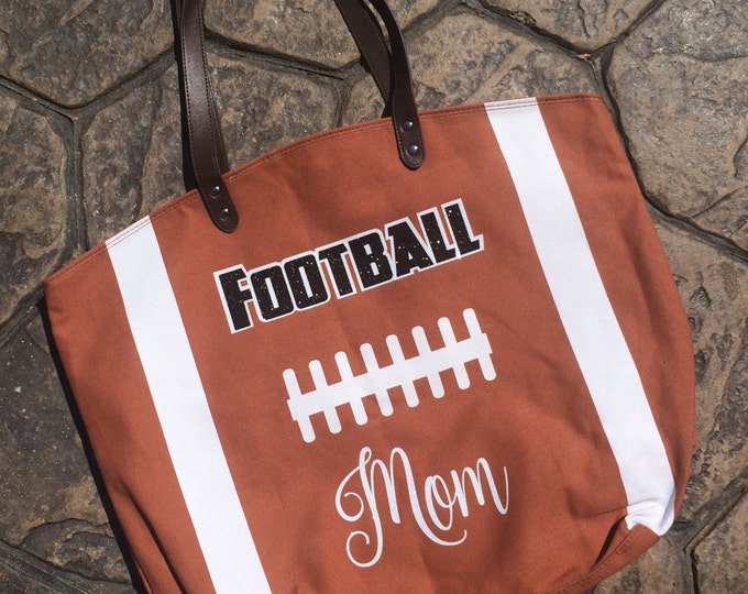 Football MOM Canvas Tote, Football Mom Bag, Large Tote Bag, Canvas Bag ...