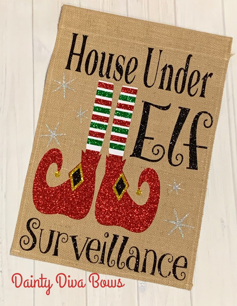 Christmas Elf Flag Christmas Decor Elf Surveillance Flag - Etsy