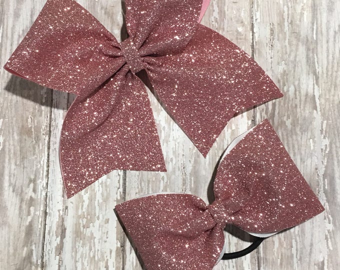 ROSE GOLD Cheer Bow, Tail or No Tail Cheer Bow, Large Glitter Cheer Bow ...