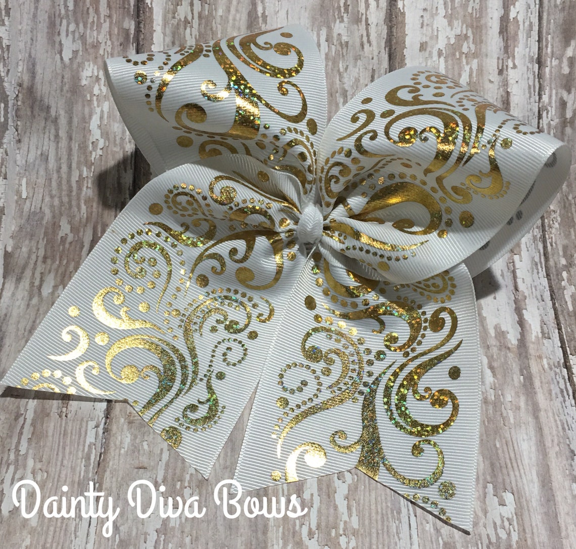 FOUR Colors Large Cheer Bow Red Gold Black Gold Navy Gold | Etsy