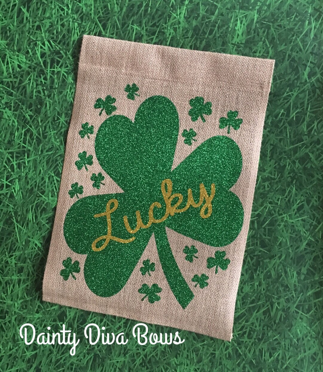 Lucky Shamrock Garden Flag, Shamrock Flag, St Patricks Day, Irish ...