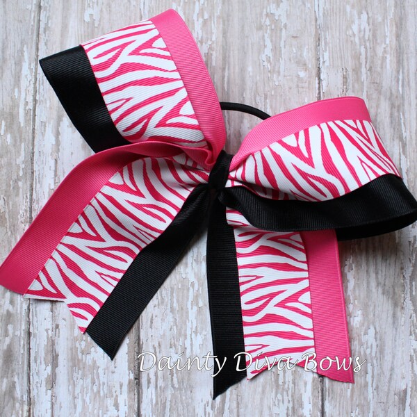 Zebra Cheer Bow - Etsy