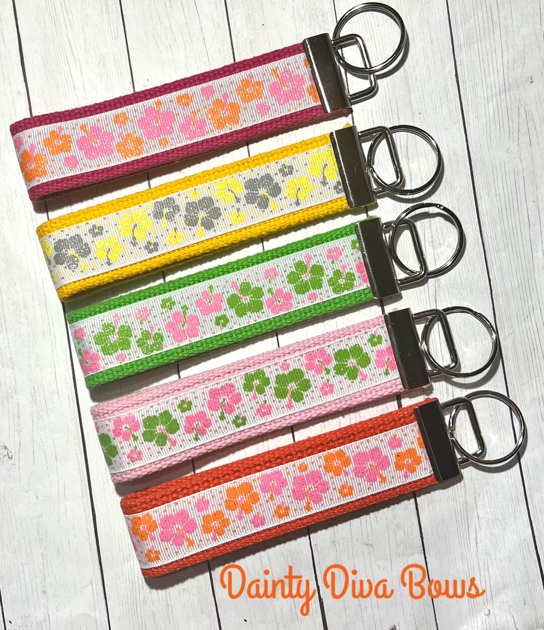 Hibiscus Flower Key Fob Flower Key Chain Wristlet Hawaii - Etsy