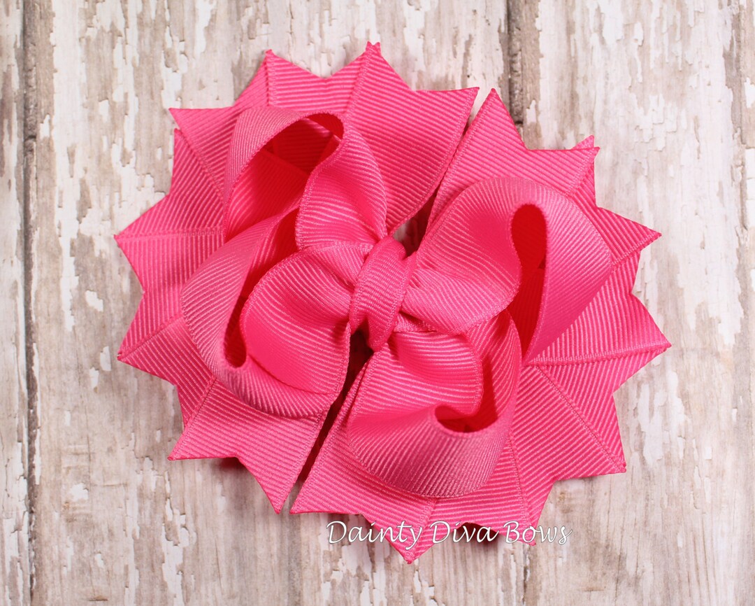HOT PINK Hair Bow, Classic Hot Pink Bow, Boutique Hair Bow, Toddler ...