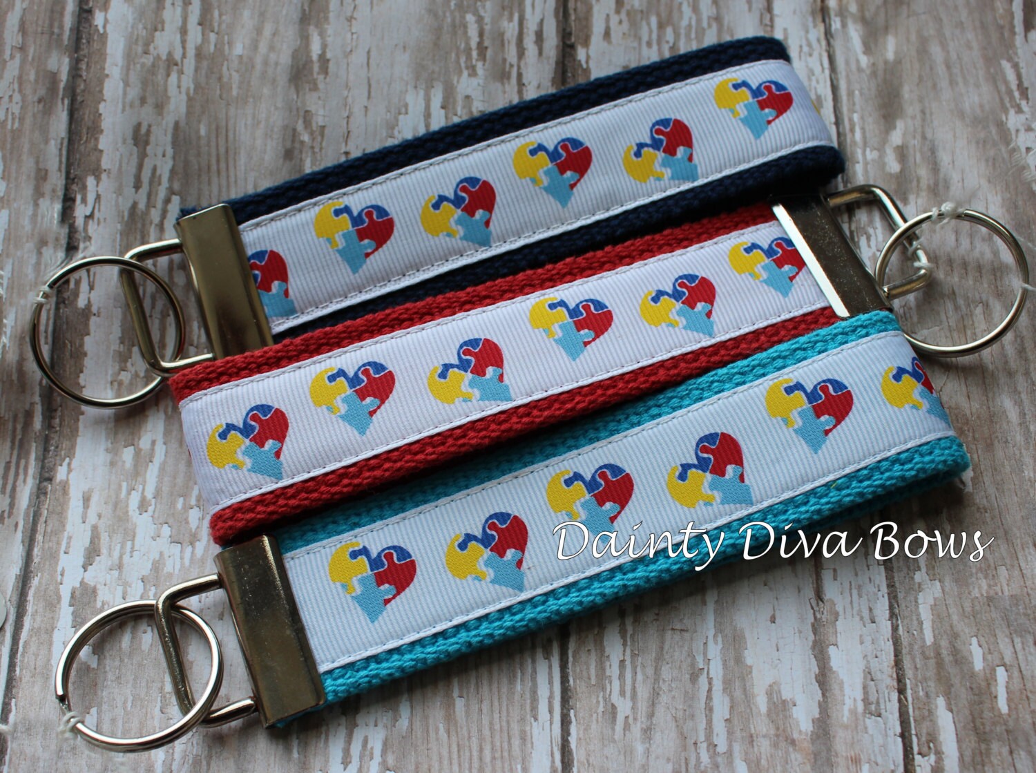 Autism Awareness Autism Key Fob Autism Key Chain Fabric Key | Etsy