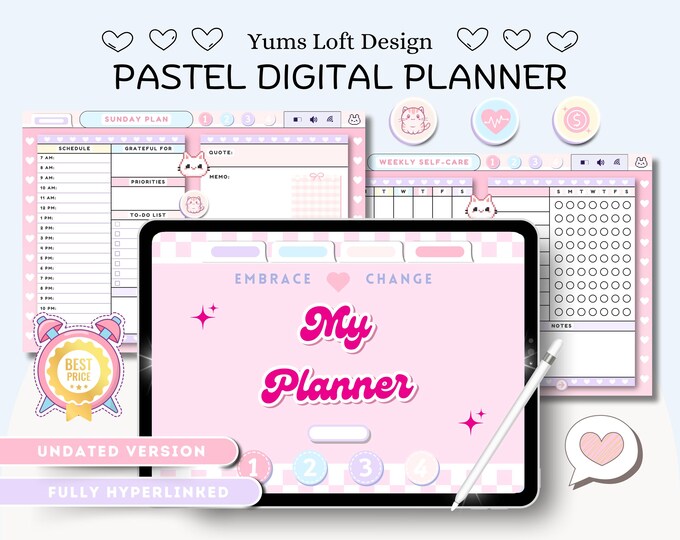 Premium Vector Clipart - Kawaii Planning Clipart - Cute Planner Clip ...