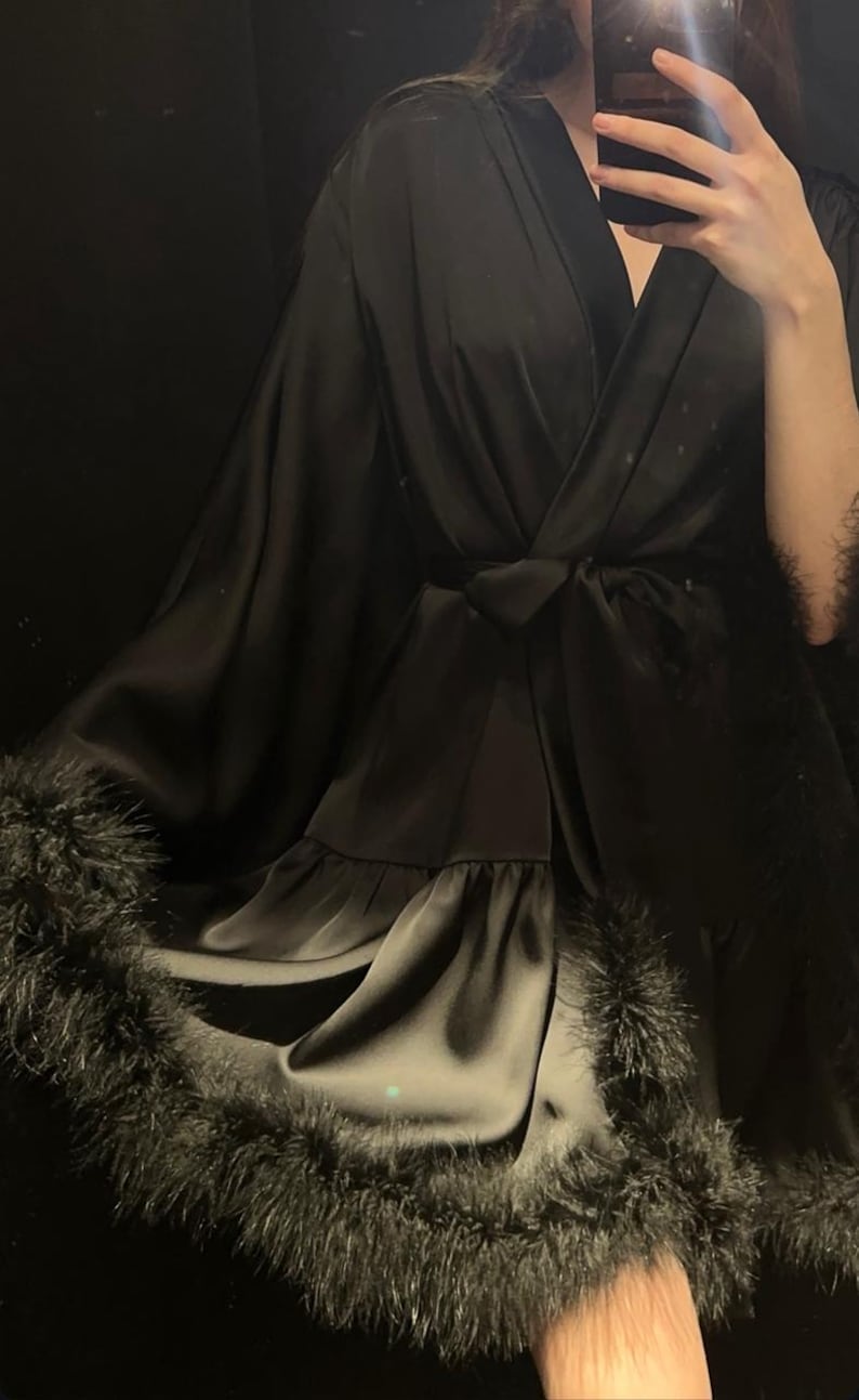 Feather Personalized Satin Luxe Robes, Luxury Bridal Loungewear ...