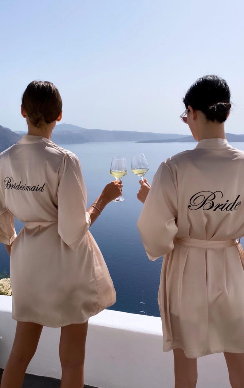 Personalized Satin Robes, Luxury Bridal Loungewear, Bridesmaid Robe ...