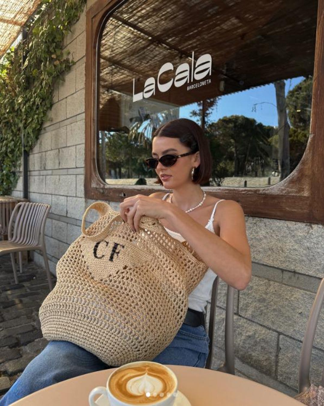 Personalized Raffia Tote Bag, Bridesmaid Initial Bag, Wedding ...