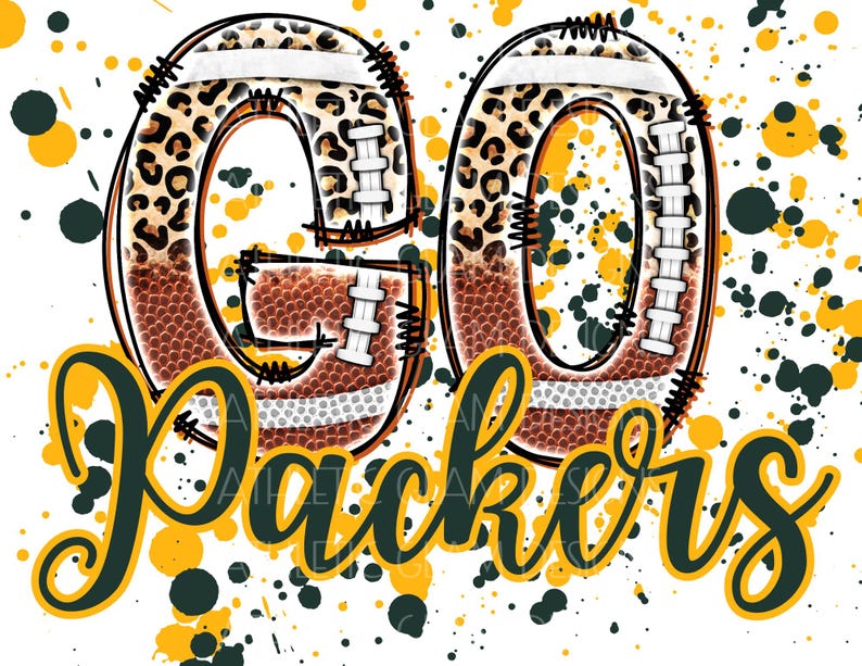 Go Packers Leopard Football Sports Splatter PNG Digital Download - Etsy