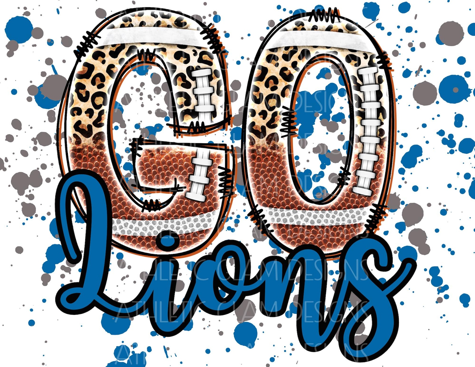 Go Lions Leopard Football Sports Splatter PNG Digital Download - Etsy