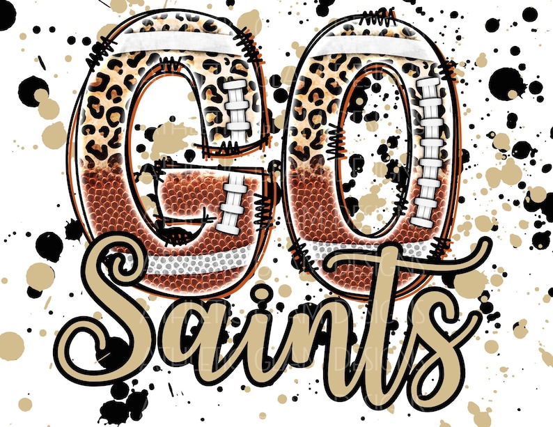Go Saints Leopard Football Sports Splatter PNG Digital Download - Etsy