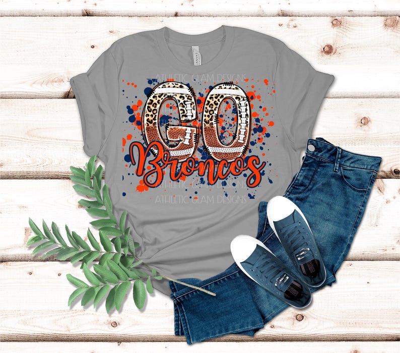 Go Broncos Leopard Football Sports Splatter PNG Digital Download - Etsy