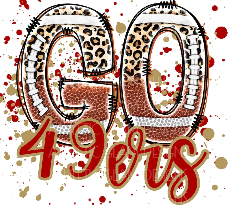 Go 49ers Leopard Football Sports Splatter PNG Digital Download - Etsy