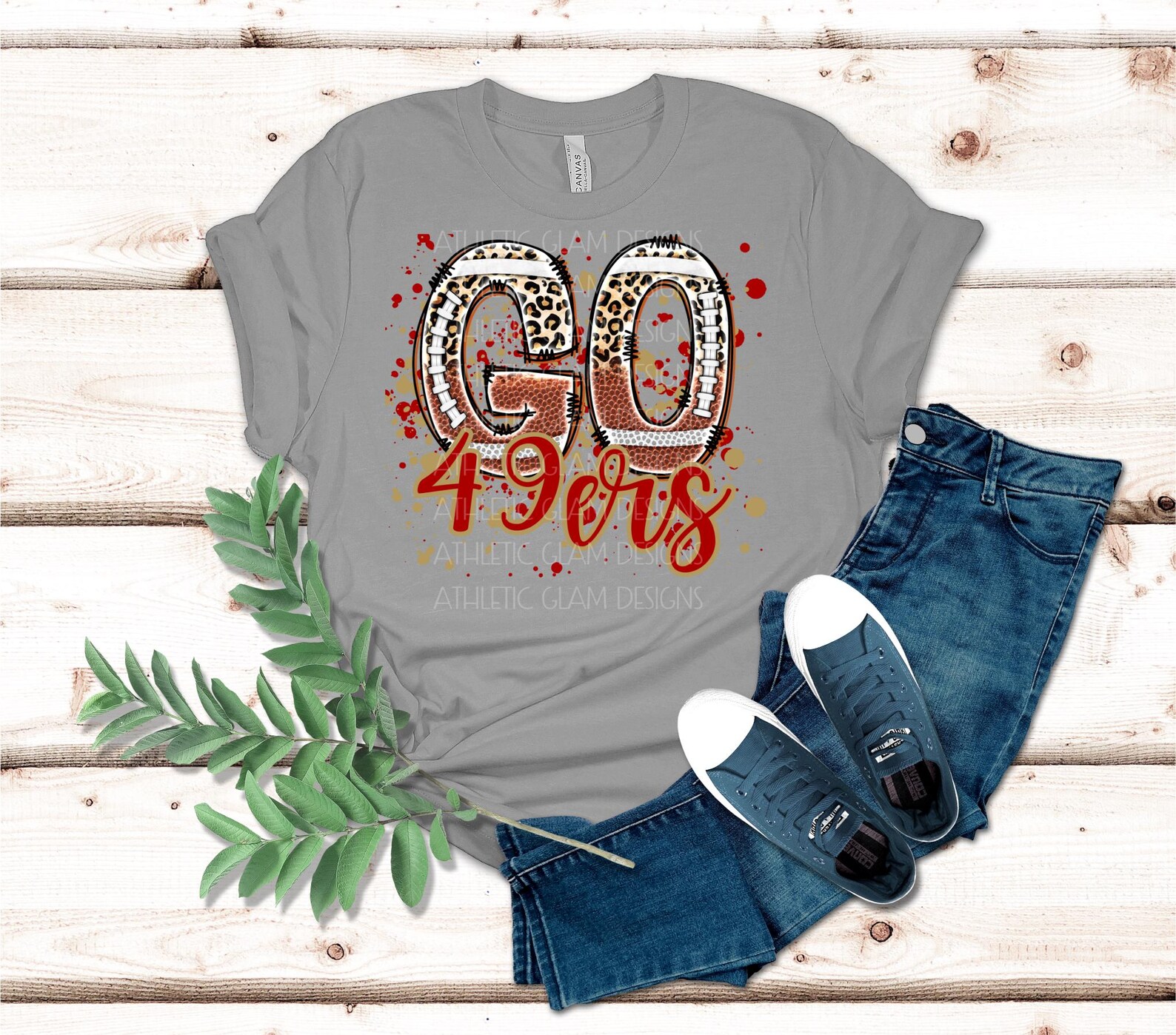 Go 49ers Leopard Football Sports Splatter PNG Digital Download - Etsy