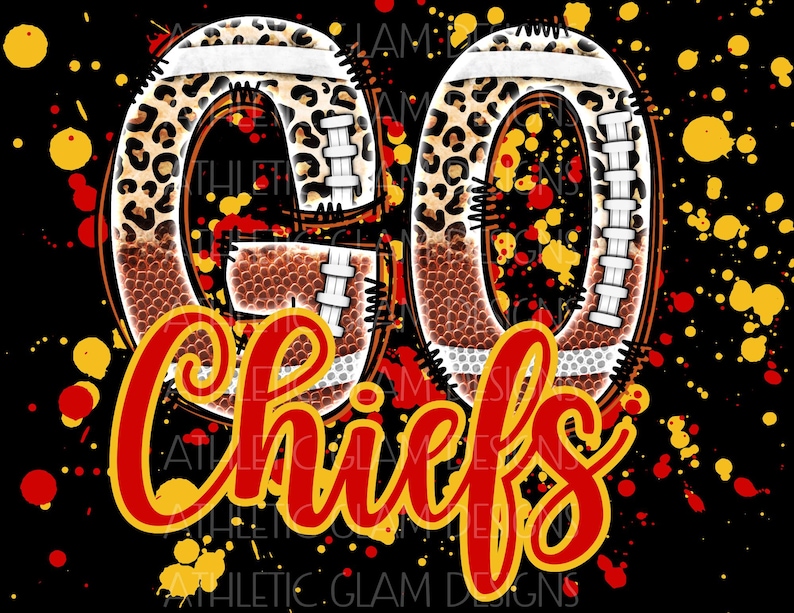 Go Chiefs Leopard Football Splatter PNG Digital Download - Etsy