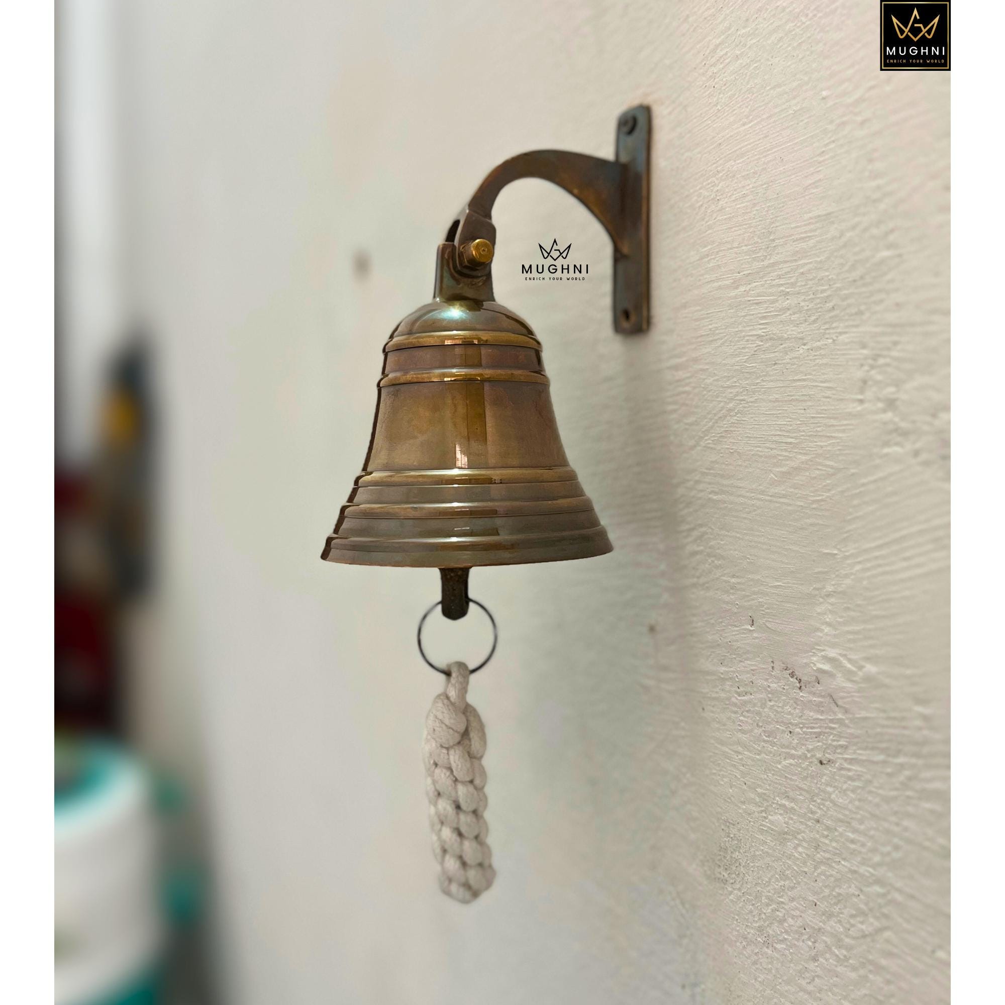 Handmade Antique Brass Wall Bell: Nautical Farmhouse Decor ...