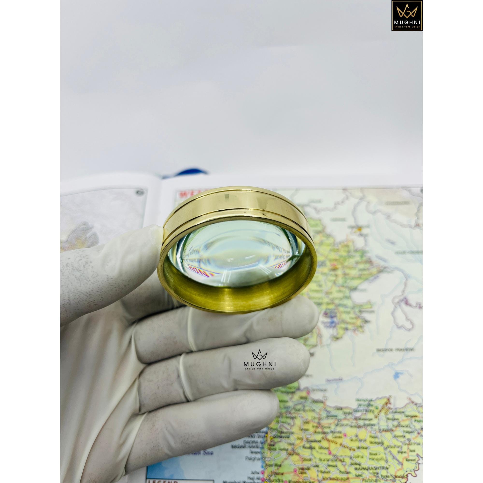 Brass Magnifying Glass Paperweight: Vintage Style Mini Pocket Lens - Etsy