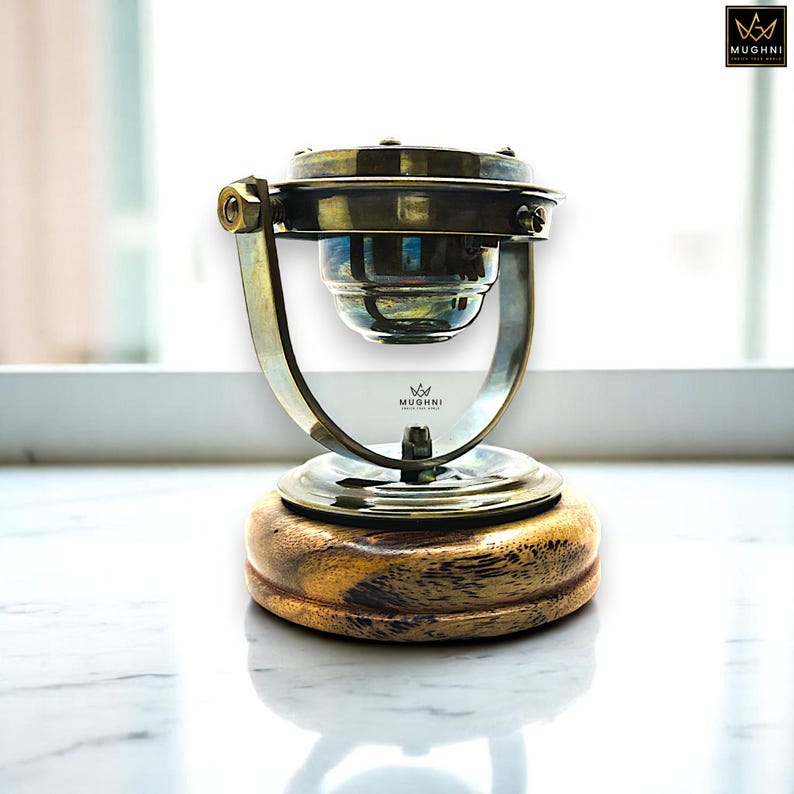 Brass Gimbal Compass in Binnacle Antique Finish Nautical Ship Decor ...