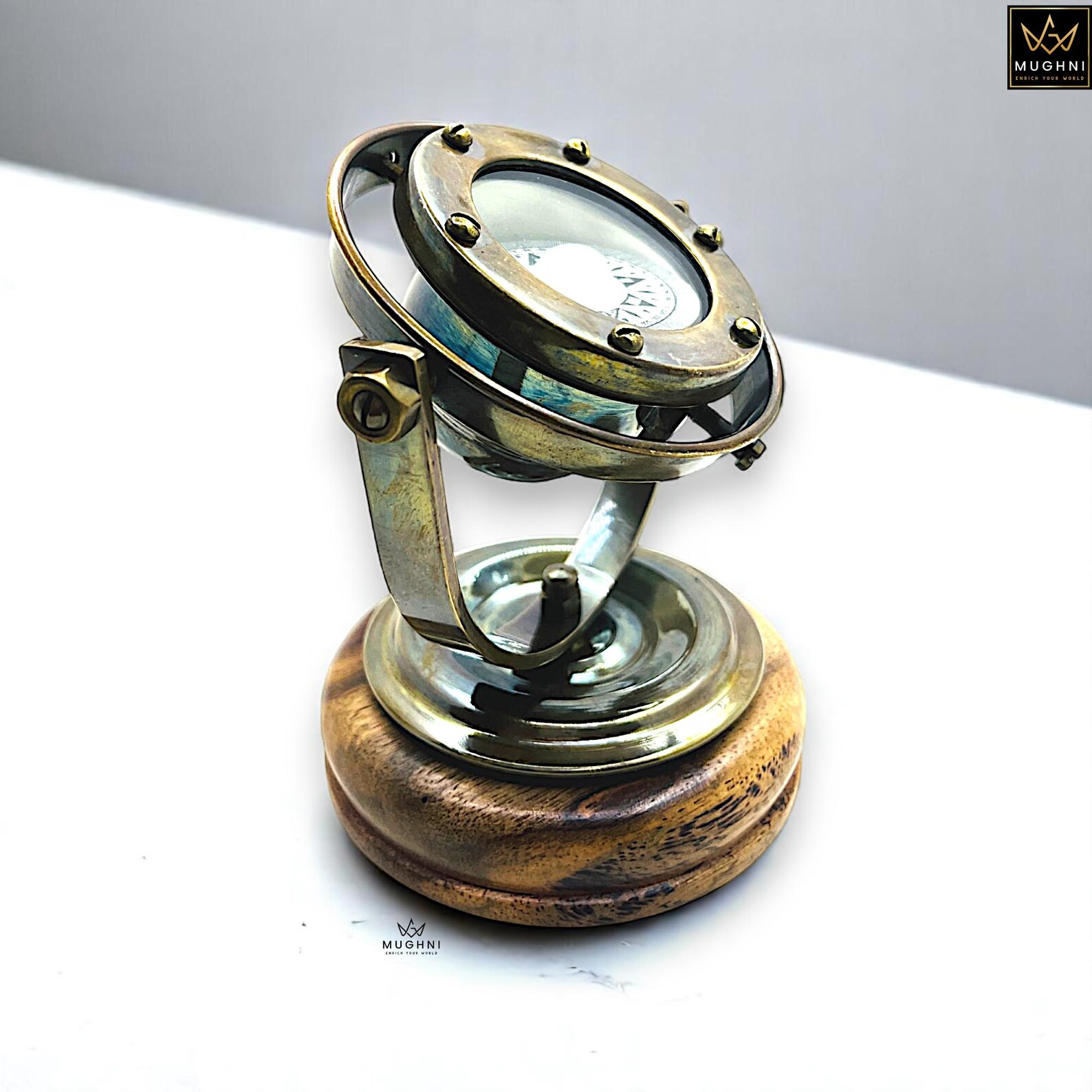 Brass Gimbal Compass in Binnacle Antique Finish Nautical Ship Decor ...
