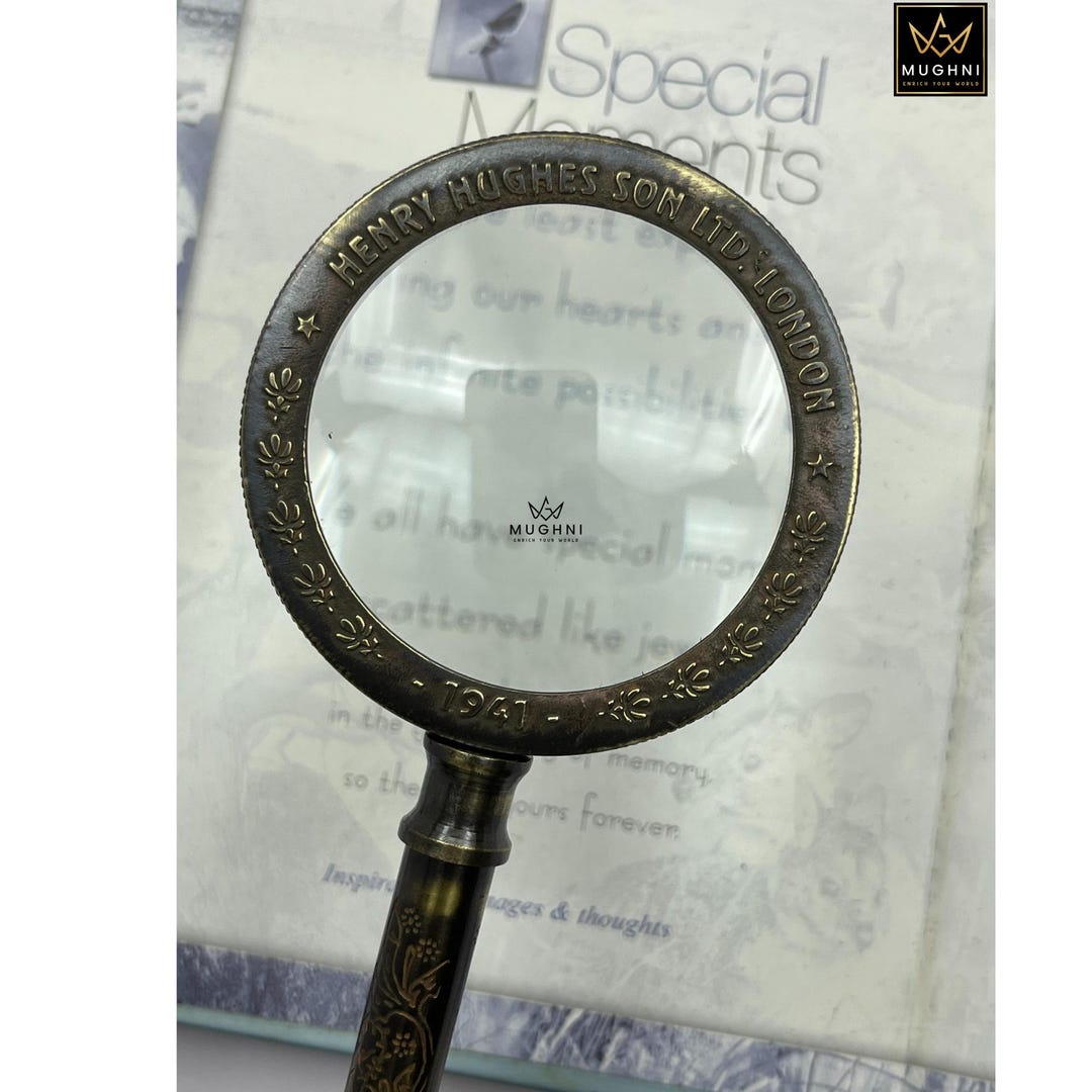Engraved Brass Magnifying Glass: Vintage Style Reader Decor - Etsy