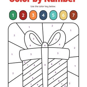 Christmas Color by Number: Learning Fun - Etsy