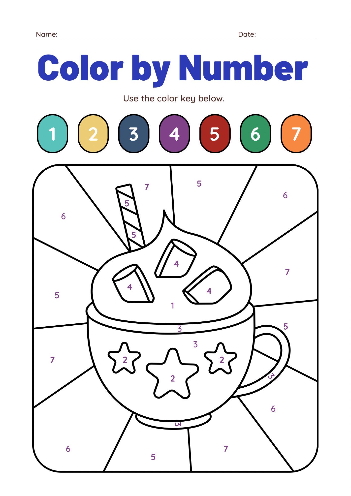 Christmas Color by Number: Learning Fun - Etsy