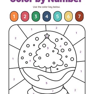 Christmas Color by Number: Learning Fun - Etsy