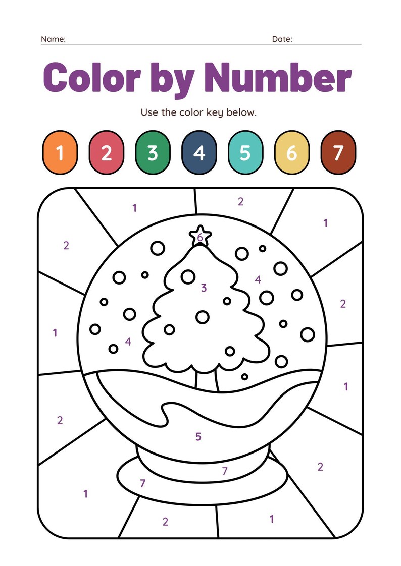 Christmas Color by Number: Learning Fun - Etsy