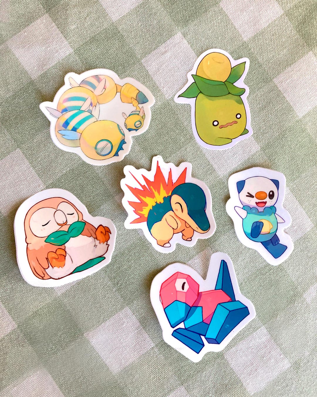Pkmn Vinyl Stickers - Cyndaquil, Rowlet, Oshawott, Smoliv, Porygon ...