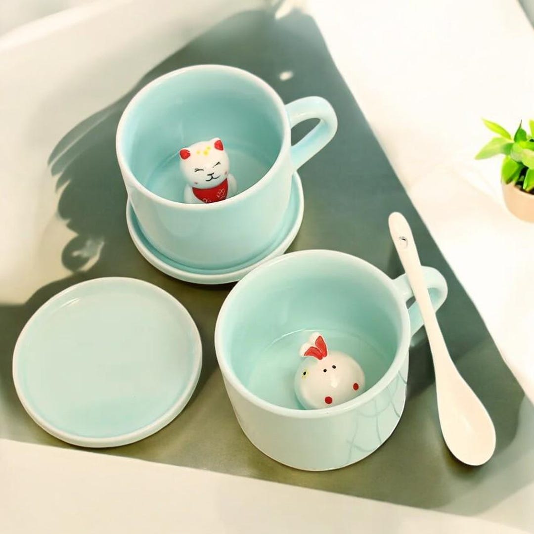 400ML Ceramic Cartoon Animal Mug - Creative 3D Coffee Cup, Cute Milk ...