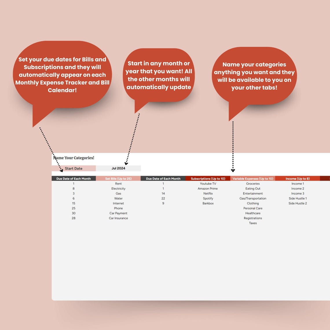 Spreadsheet Template, Google Sheets Template, Subscription Tracker ...