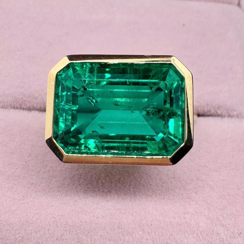 Estate Emerald Gold Rings - Etsy