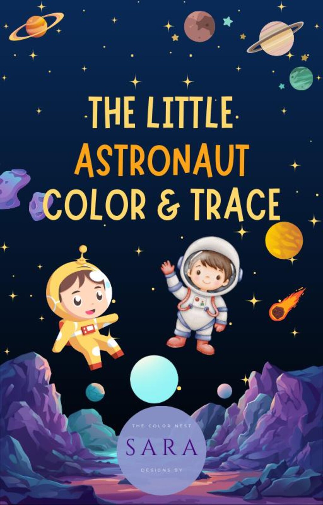 The Little Astronaut Color and Trace - Etsy