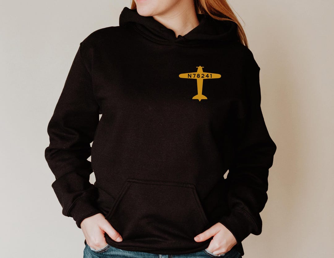 Custom Airplane Tail Number Hoodie, Aviation Pocket Hoodie ...
