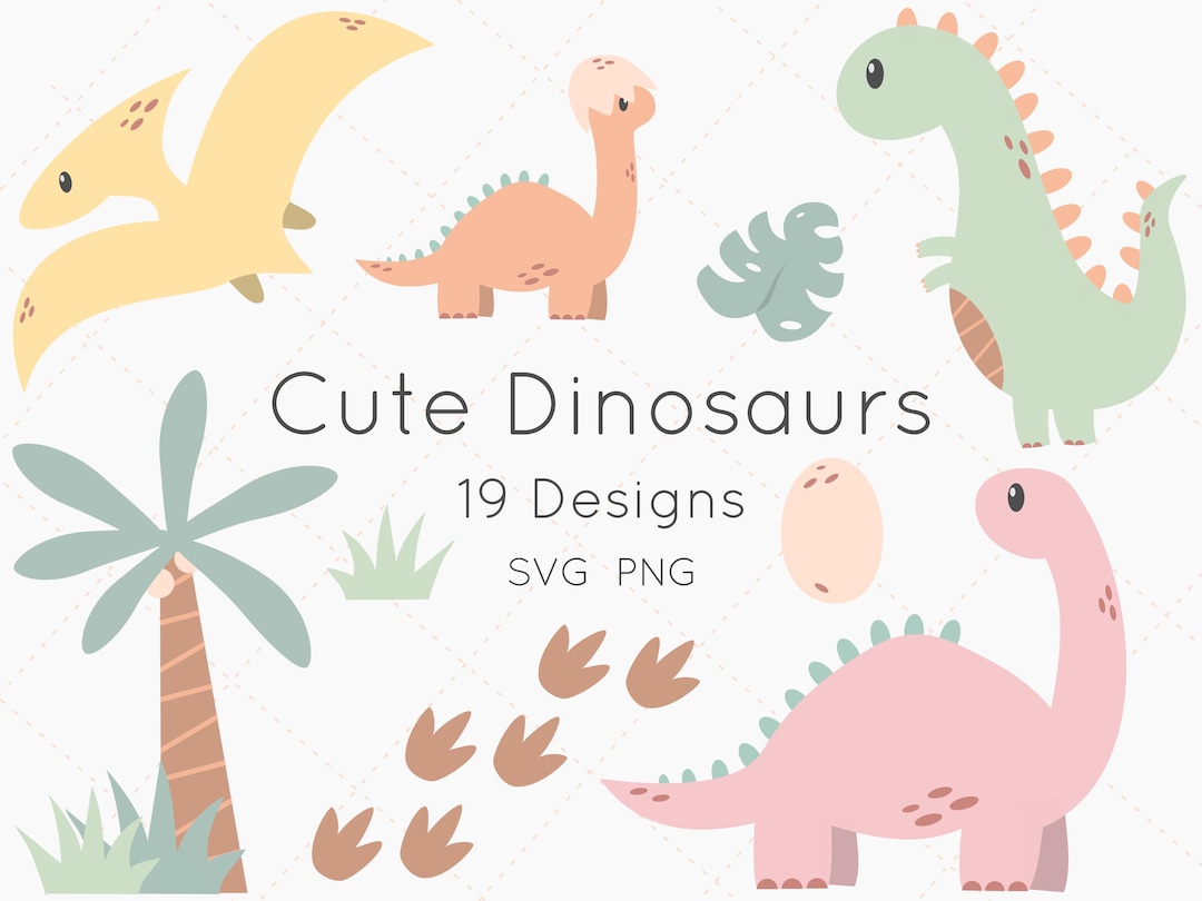 Dinosaur Clipart Set, Cute Dinosaur Designs, Party Invitations, Nursery ...