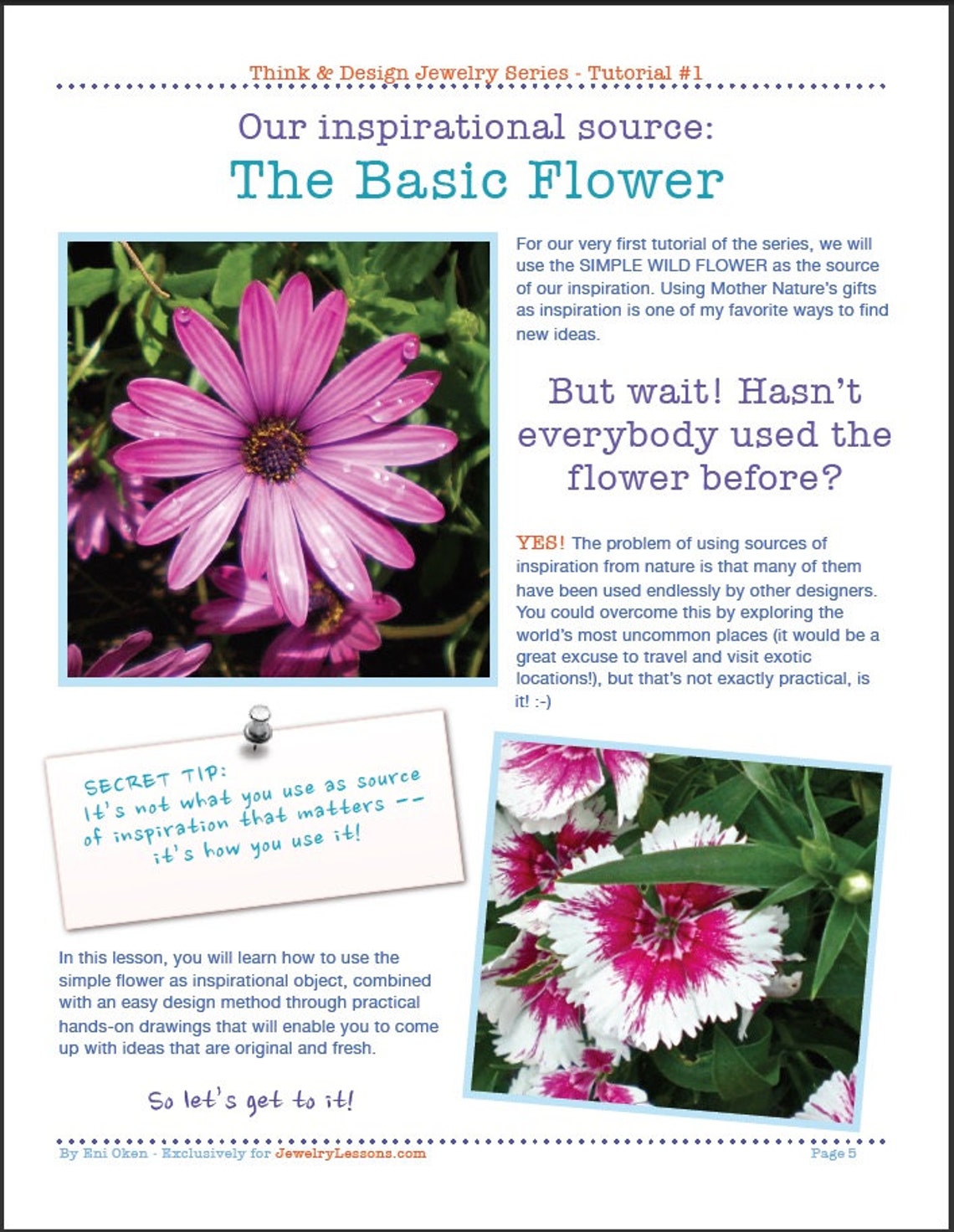 Think & Design 01 the Flower PDF Tutorial - Etsy