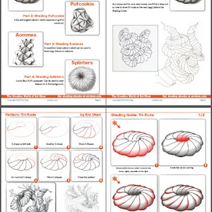 3D Tangle Shading Guide 01 - Download PDF Ebook Tutorial - Etsy