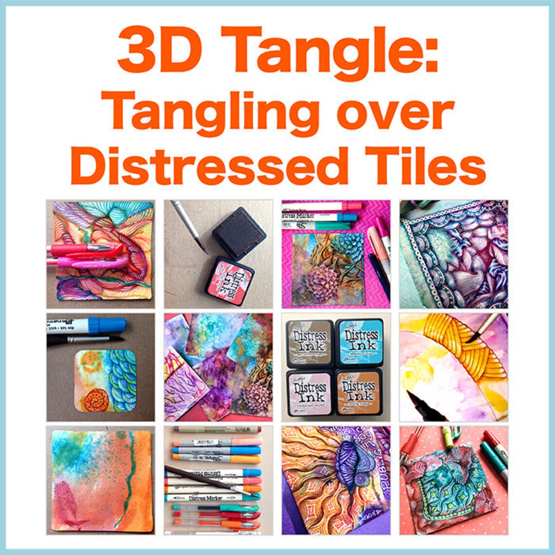 3D Tangle Tangling Over Distressed Tiles - Download PDF Tutorial Ebook ...