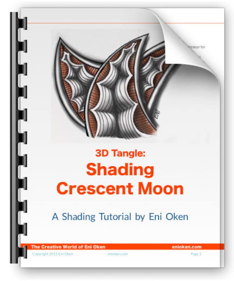 3D Zentangle: Shading Crescent Moon PDF Ebook - Etsy