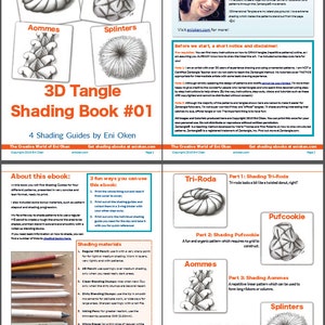 3D Tangle Shading Guide 01 - Download PDF Ebook Tutorial - Etsy