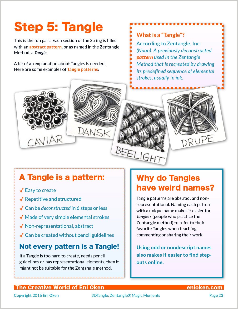 Zentangle® Magic Moments - Download PDF Tutorial Ebook - Etsy