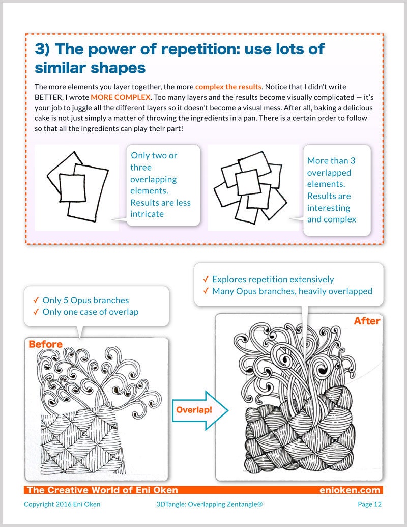 Overlapping Zentangle® Download PDF Tutorial Ebook - Etsy