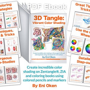 3D Tangle Vibrant Color Shading - Download PDF Tutorial Ebook - Etsy