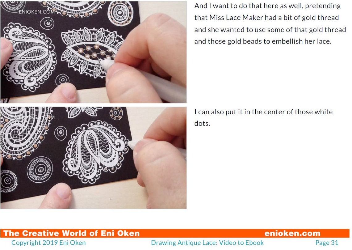 Drawing Antique Lace "video to Ebook" - Download PDF Tutorial Ebook - Etsy