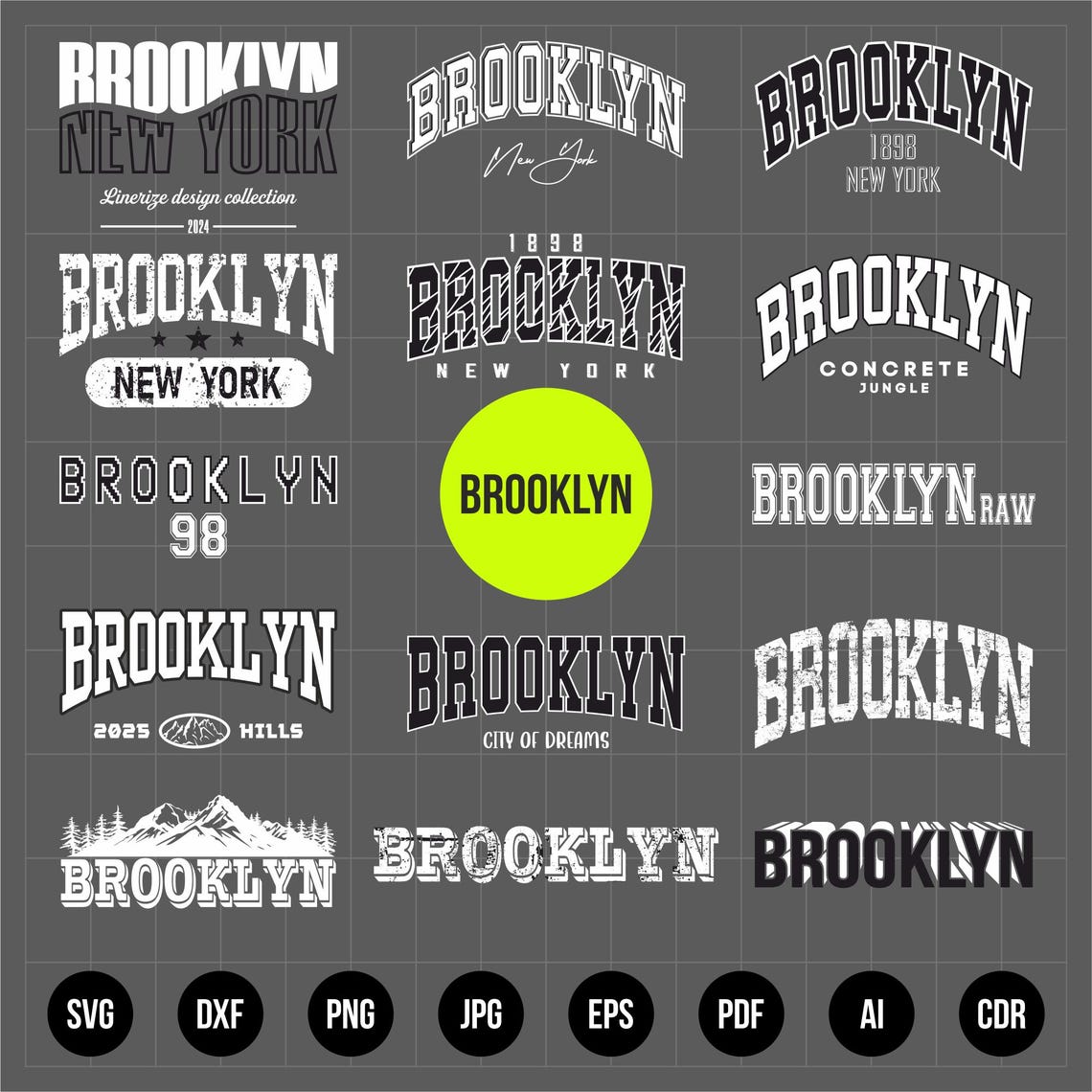 BROOKLYN Vector Designs | Bold Urban SVG for Print & Merch | Streetwear ...