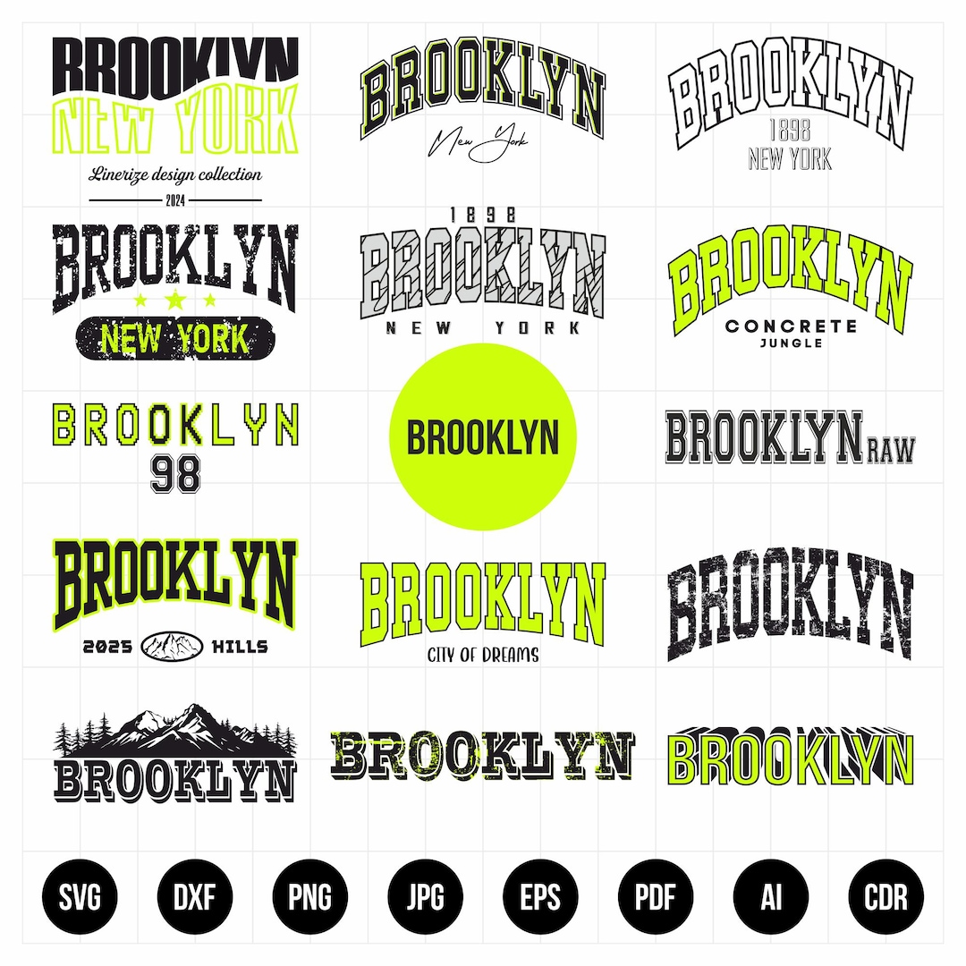 BROOKLYN Vector Designs | Bold Urban SVG for Print & Merch | Streetwear ...